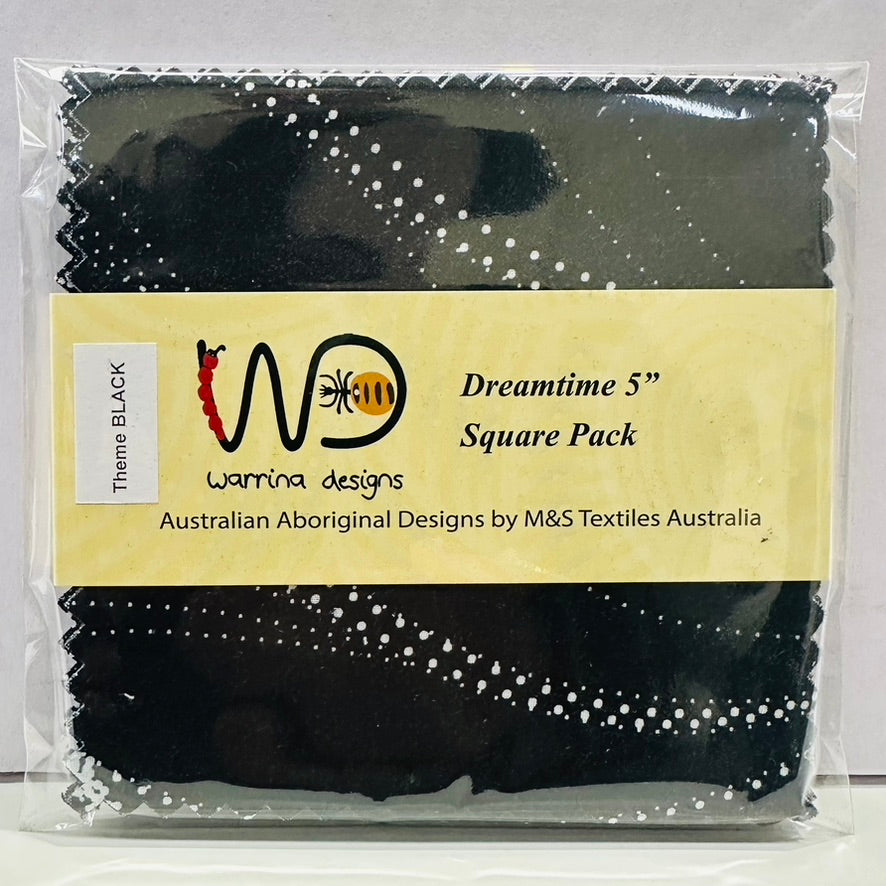 Dreamtime 5" Square Pack - Black – gjsdiscountfabrics.com.au