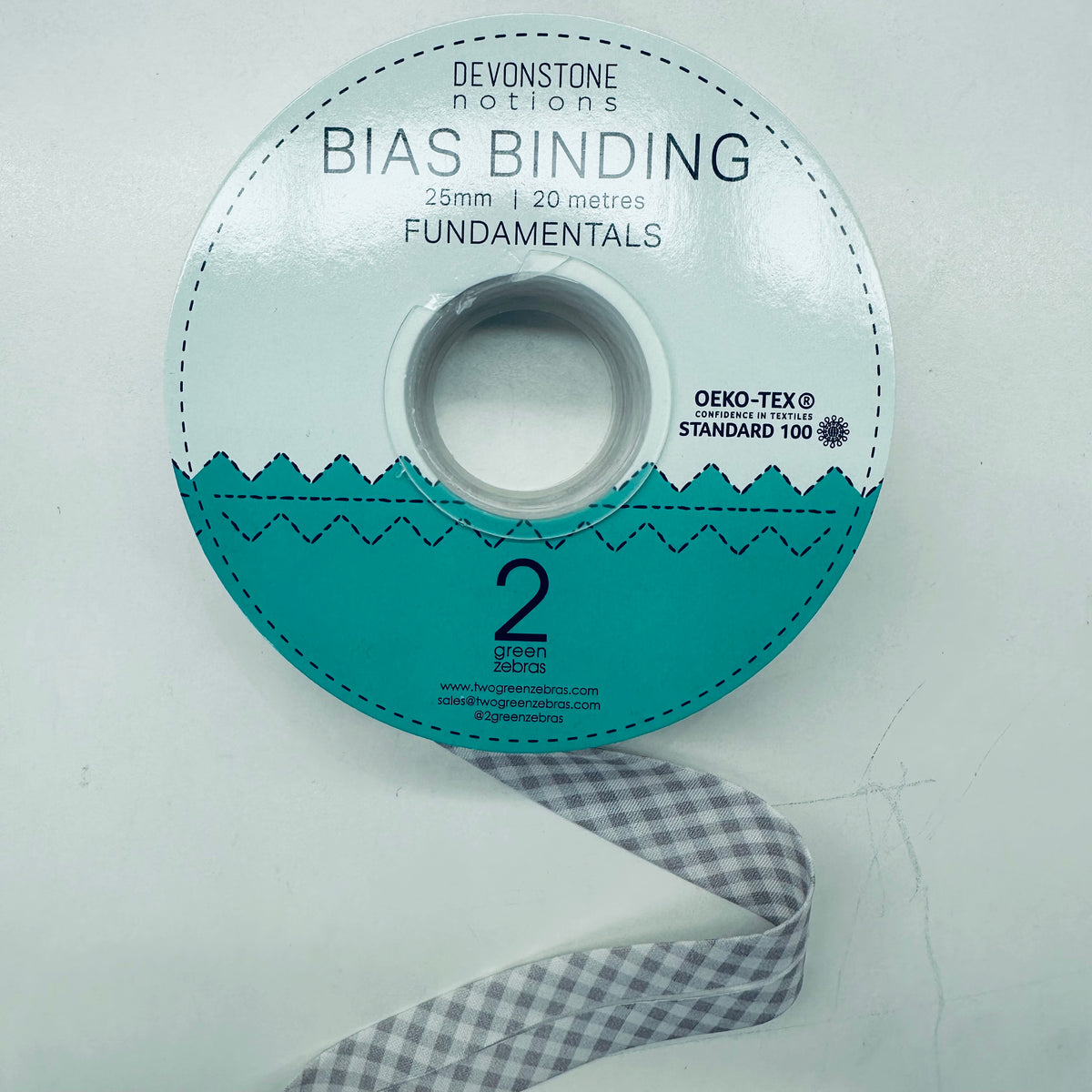 Bias Binding - DVBB2935 Silver Gum Check 25mm/1 inch ...